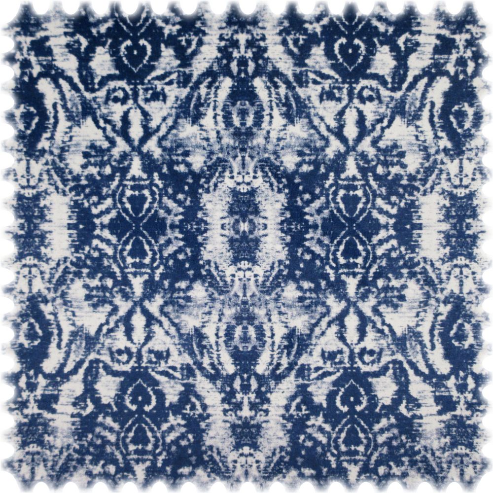 Samt Velours Möbelstoff Marokko Blau / Weiß mit Fleckschutz ...